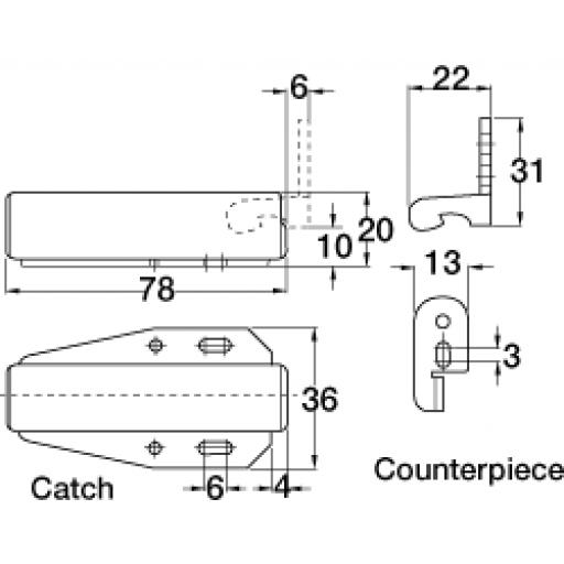 Tutch Latch Automatic Spring Catch pressure touch for Loft Hatch ...